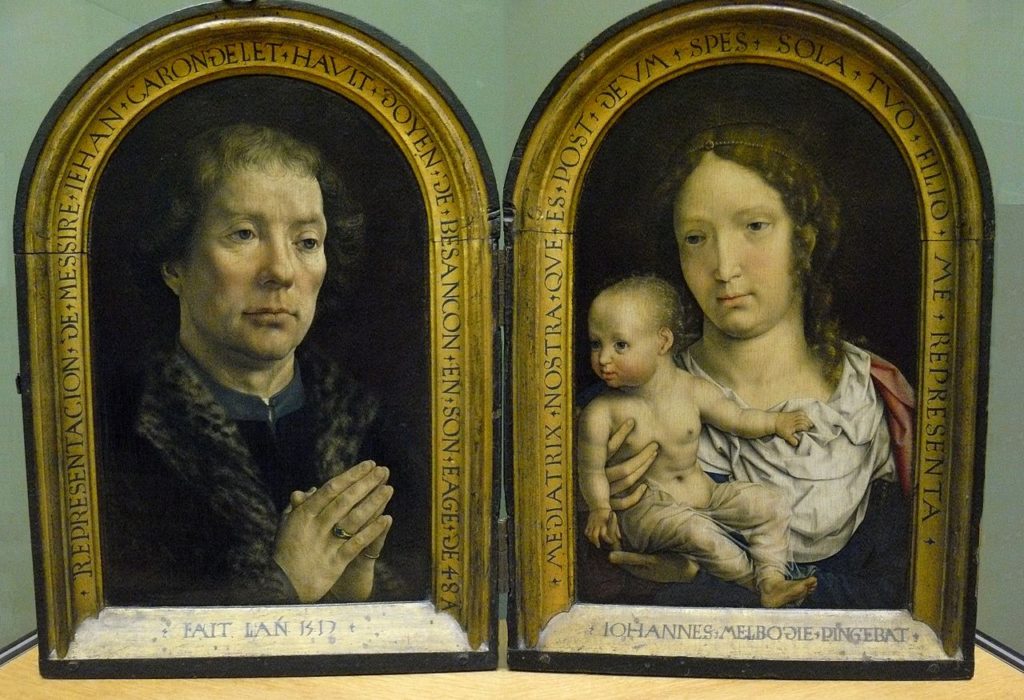 Diptych of Jean Carondelet by Jan Gossaert (Mabuse) - ArtPaintingArtist